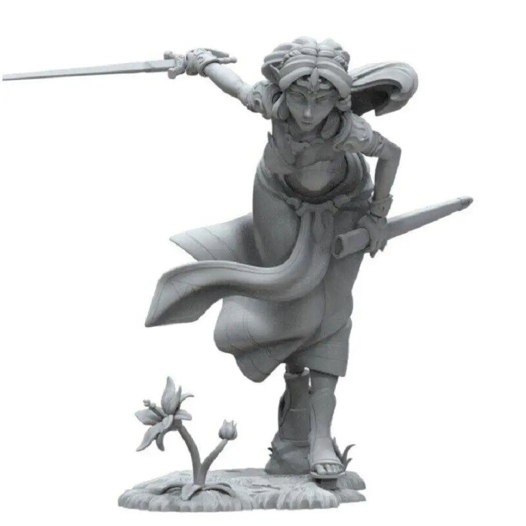1/24 75mm 3D Print Model Kit Girl Woman Warrior Princess Unpainted
