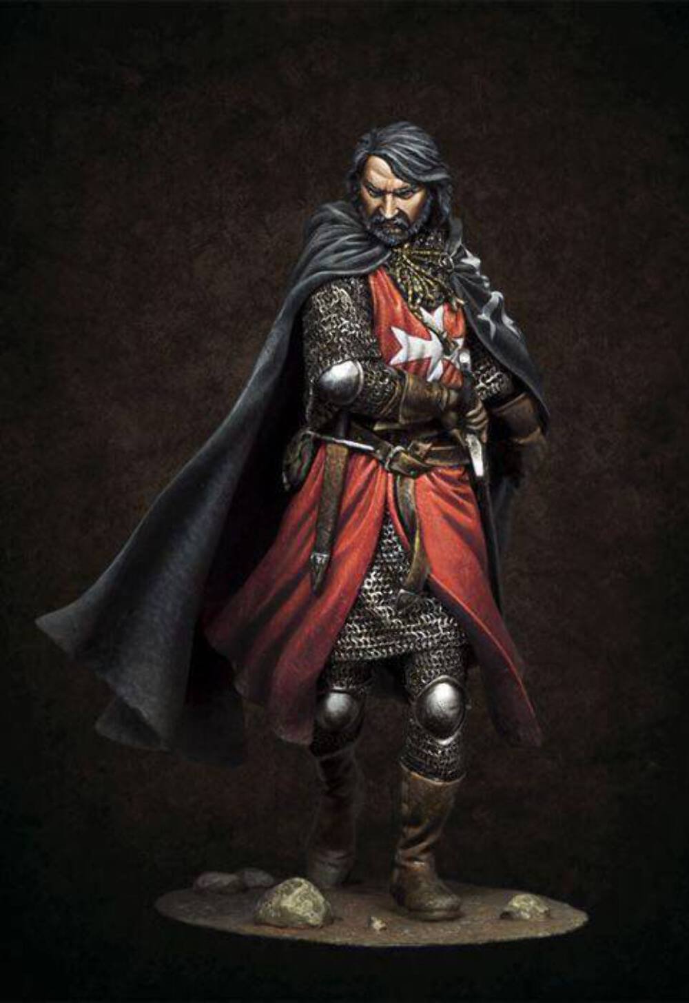 1/18 90mm Resin Model Kit Medieval Knight Crusader Hospitaller Warrior ...