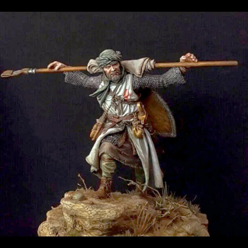 1/24 Resin Model Kit Medieval Knight Crusader Warrior Unpainted