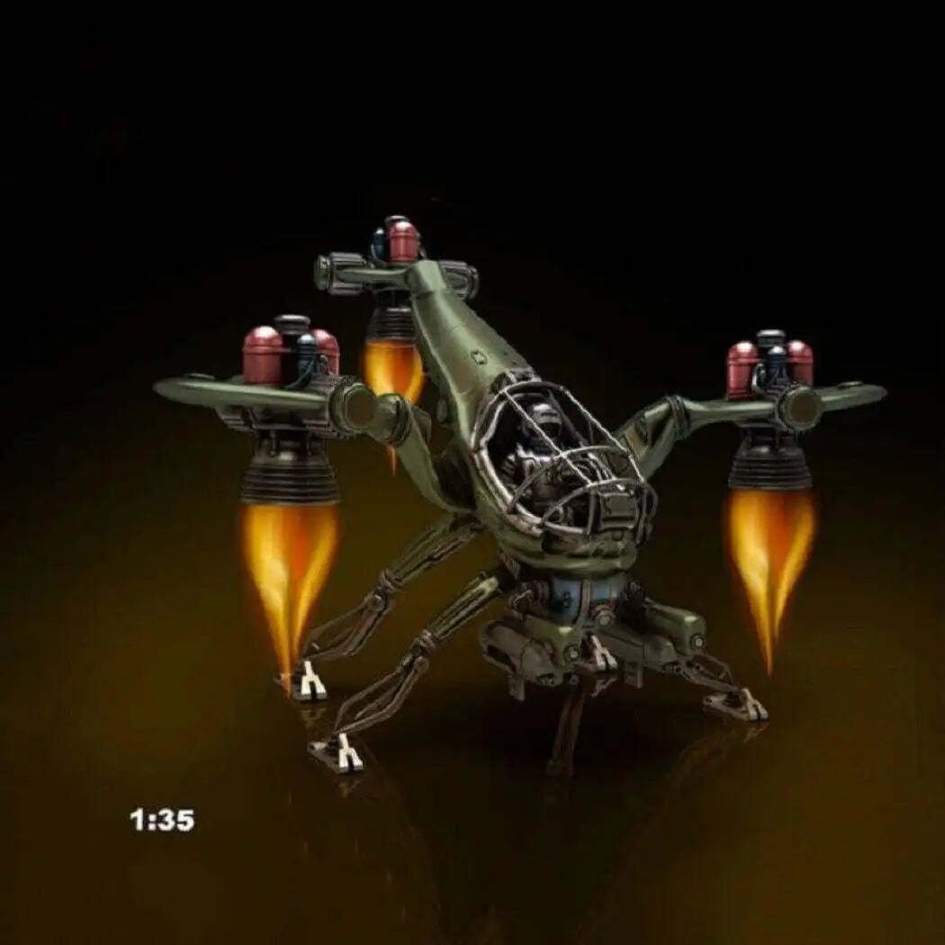 1/35 Resin Model Kit Futuristic Sci-Fi Airplane Bomber Steampunk Unpainted