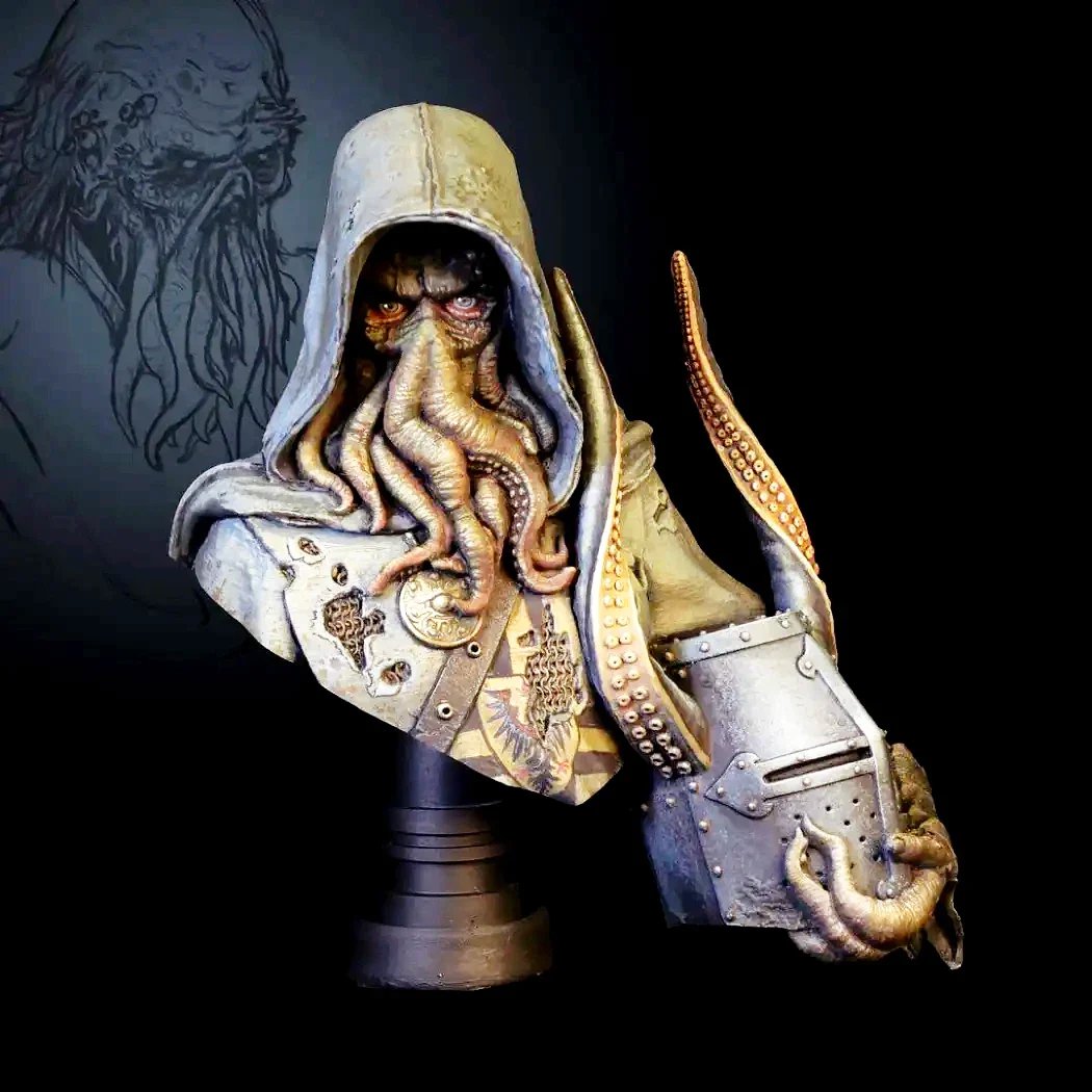 1/12 BUST Resin Model Kit Knight Octopus Assassin Fantasy Unpainted