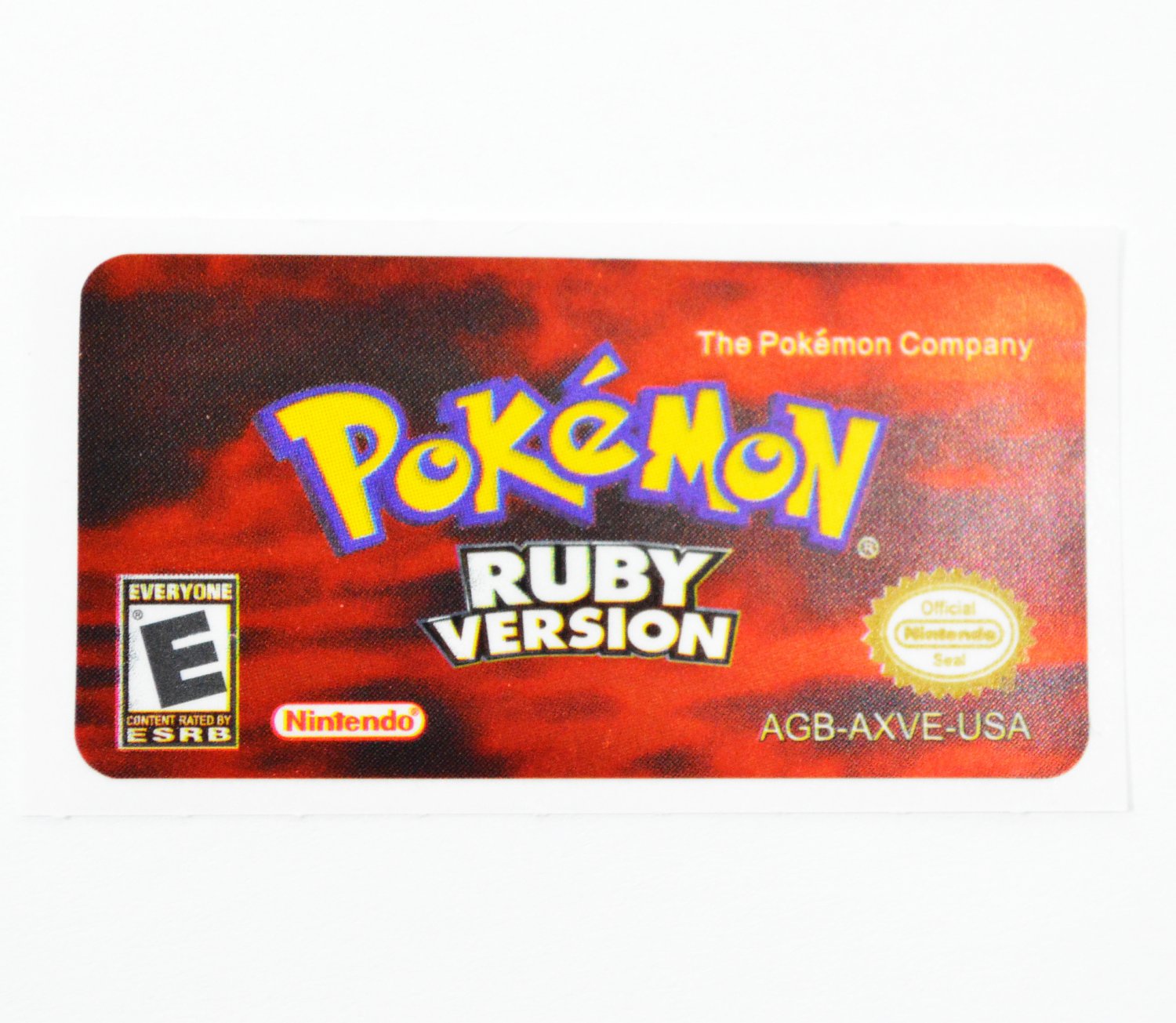 Pokemon Ruby Label Replacement Shiny Foil sticker for GBA Game Boy ...