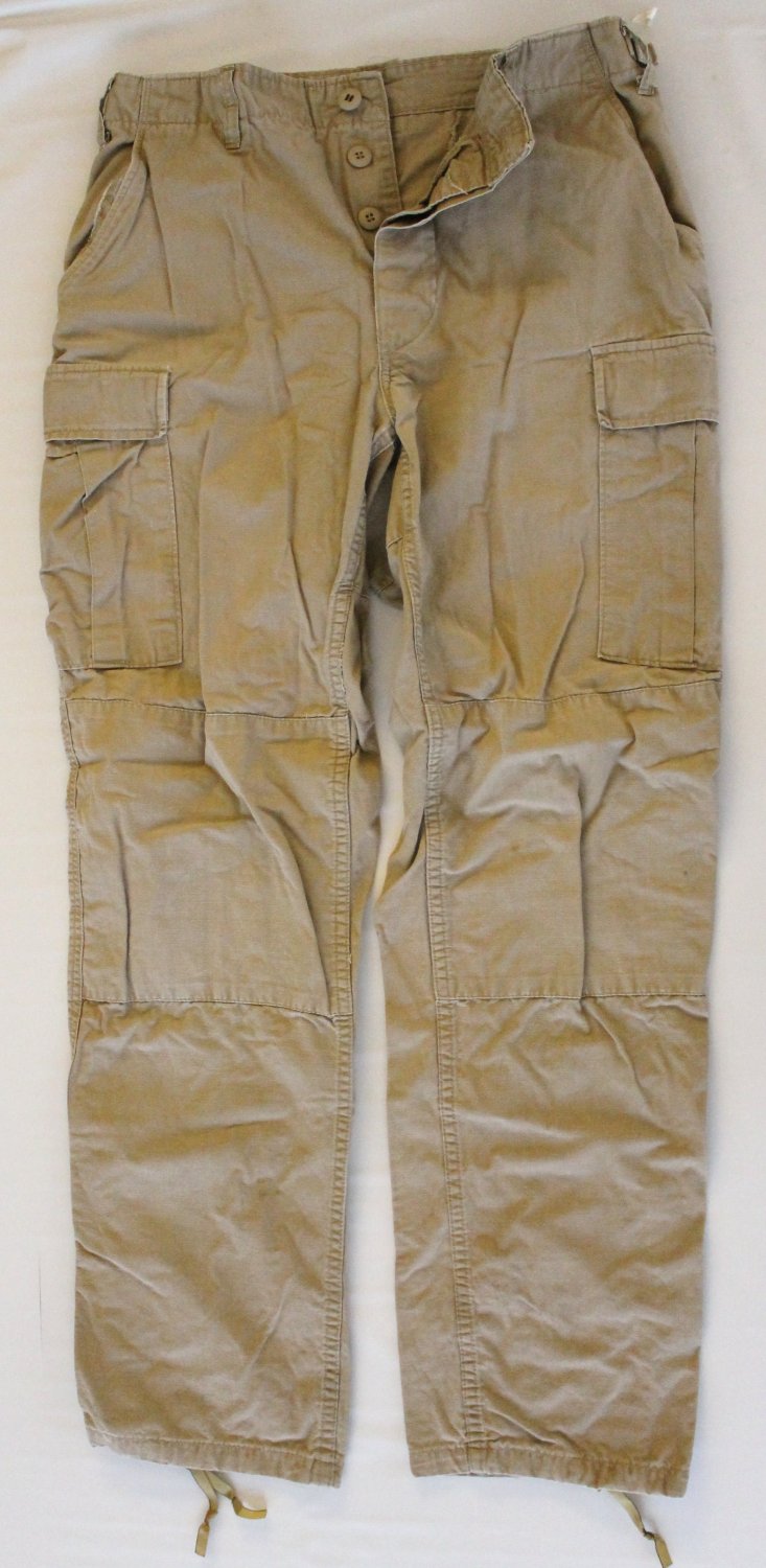 Tru Spec Khaki BDU pants Medium - Long Military Spec RIPSTOP Cargo Pockets