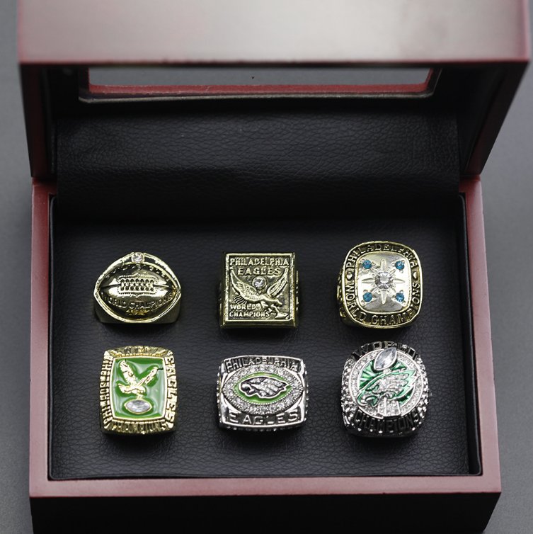 Set 6pcs PHILADELPHIA EAGLES Super Bowl Championship Ring size 11 with ...