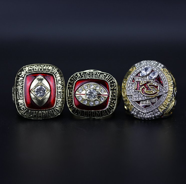 3PCS 1966 1969 2019 Kansas Chiefs Super bowl championship rings Set ...