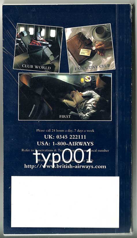 BRITISH AIRWAYS - 1996- 1997 WINTER WORLDWIDE SYSTEM TIMETABLE