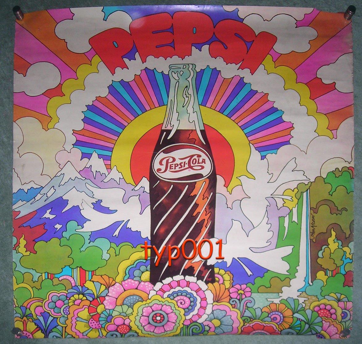 PEPSI COLA - 1969 POSTER - THE RARE POP ART POSTER OF LEGENDARY JOHN ALCORN
