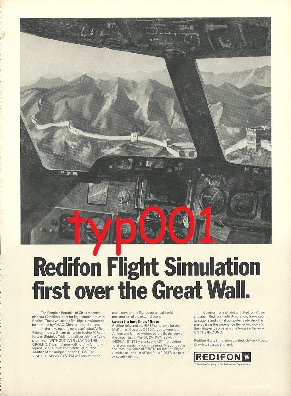 REDIFON - 1973 - FLIGHT SIMULATORS PRINT ADS