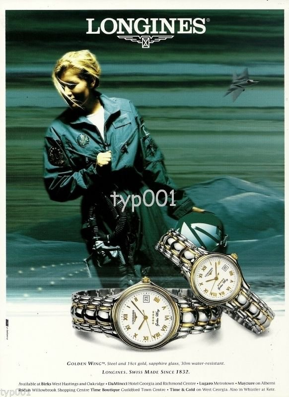 LONGINES - 1996 - GOLDEN WING AVIATION PRINT AD