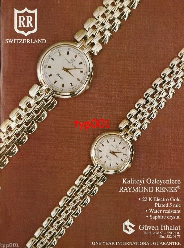 RAYMOND RENEE - 1992 - FOR THOSE WHO LONG FOR QUALITY TURKISH PRINT AD