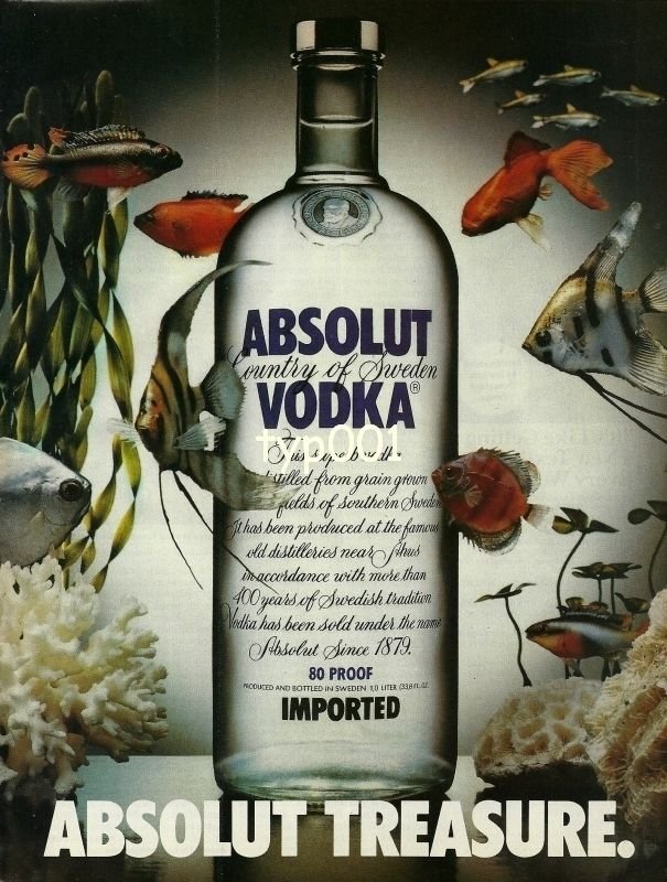 ABSOLUT - 1990 - ABSOLUT TREASURE PRINT AD