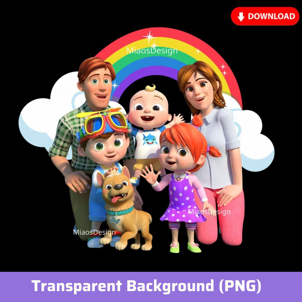 Cocomelon Family PNG Clipart Instant Download