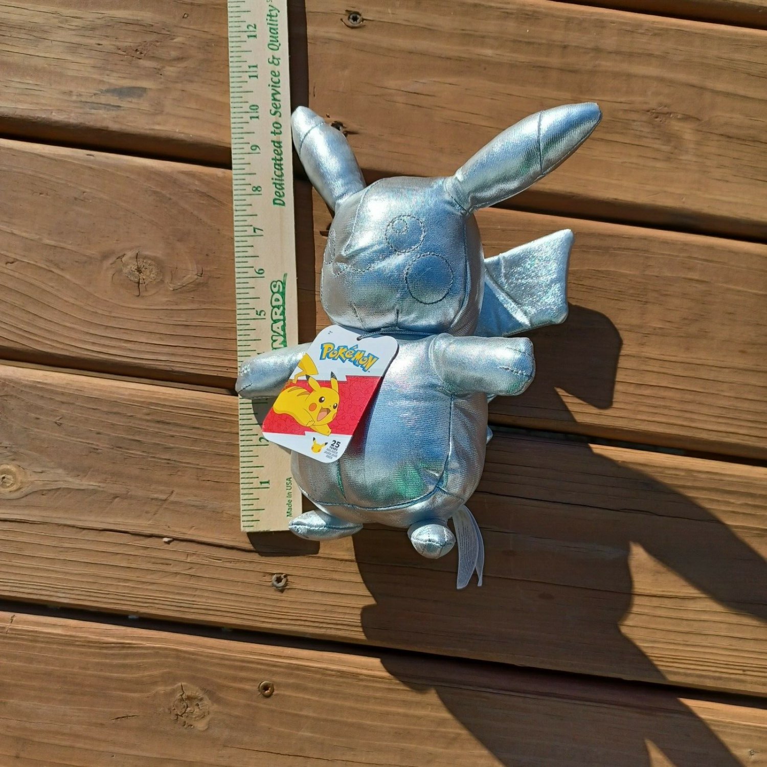 Pokémon 25th Celebration 8" Silver Pikachu Plush - Limited Edition NWT