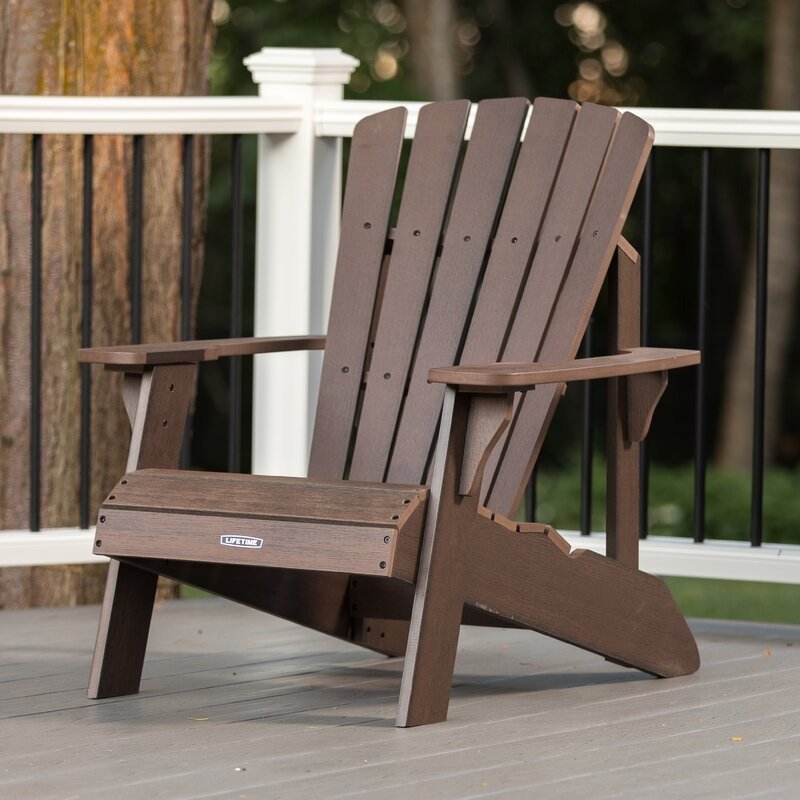 Lifetime Plastic/Resin Adirondack Chair, Rustic Brown