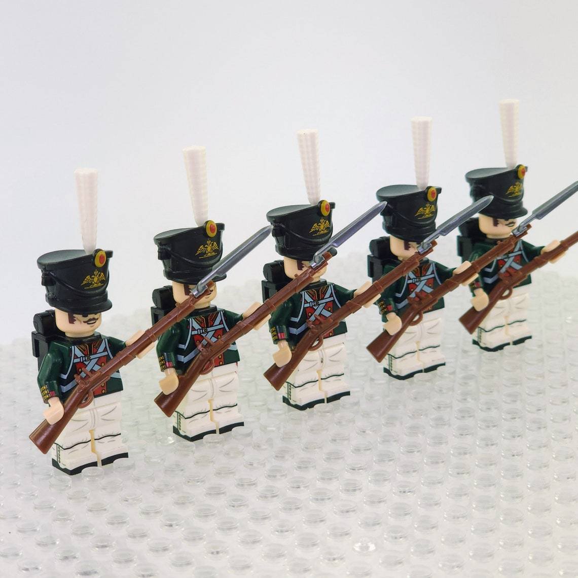 5pcs Russian Foot Guard Bayonet Rifleman Napoleonic Wars Minifigures