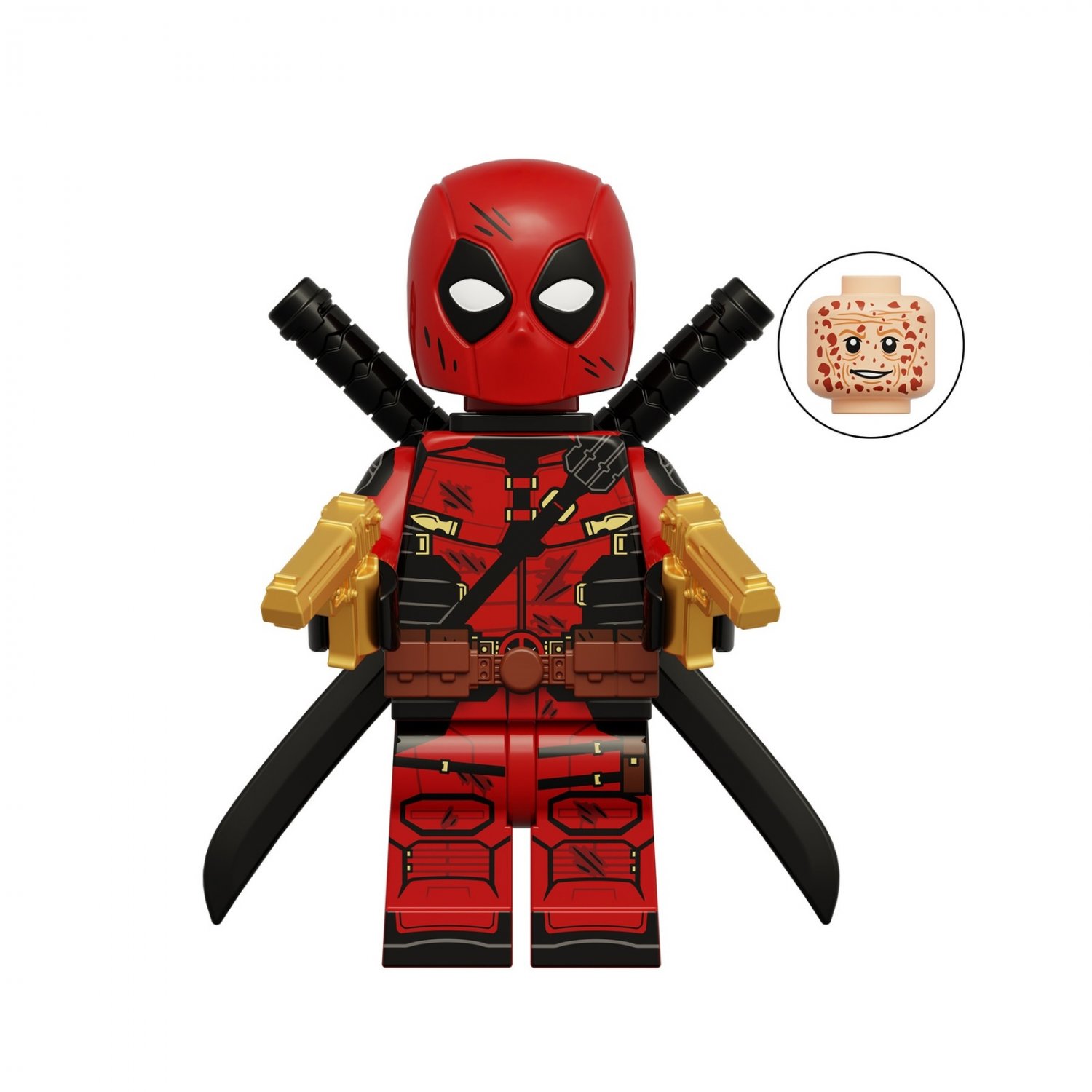 Deadpool Battle Damaged Minifigures Weapons and Accessories