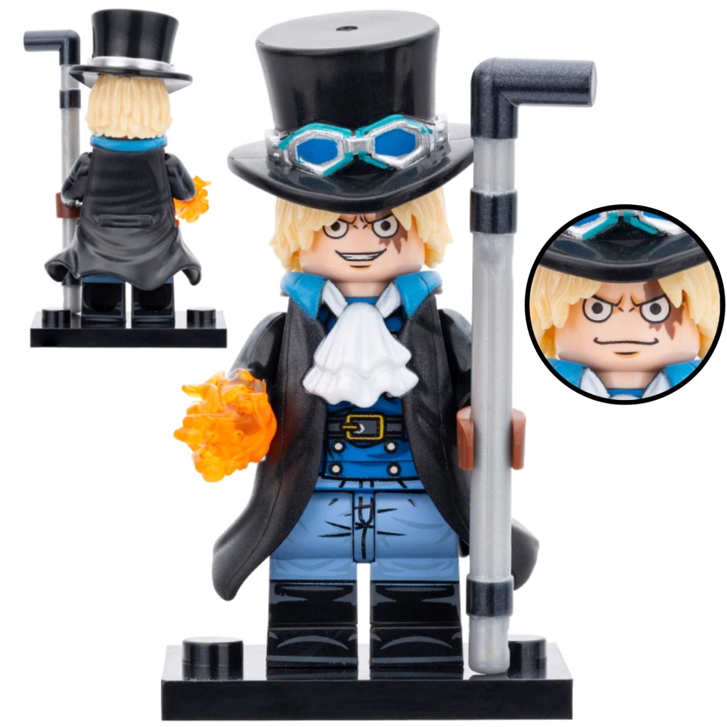 One Piece Dressrosa Flame Emperor Sabo Minifigures Building Toys