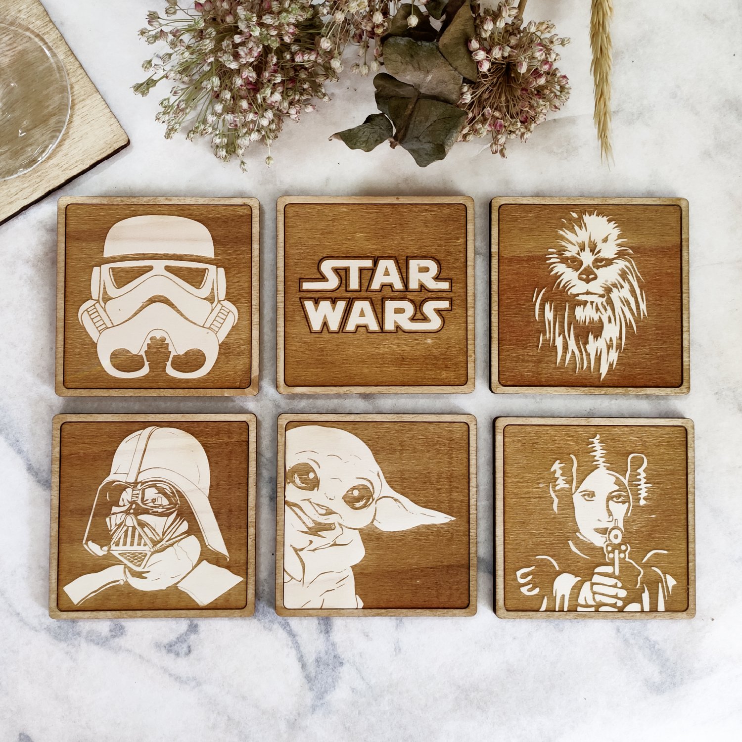 Set of 6 Star Wars Wooden Coasters