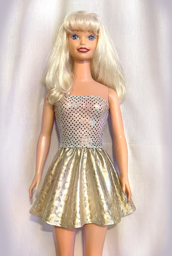 Super Sparkling Top & Mini Skirt for My Size Barbie Doll 36" New