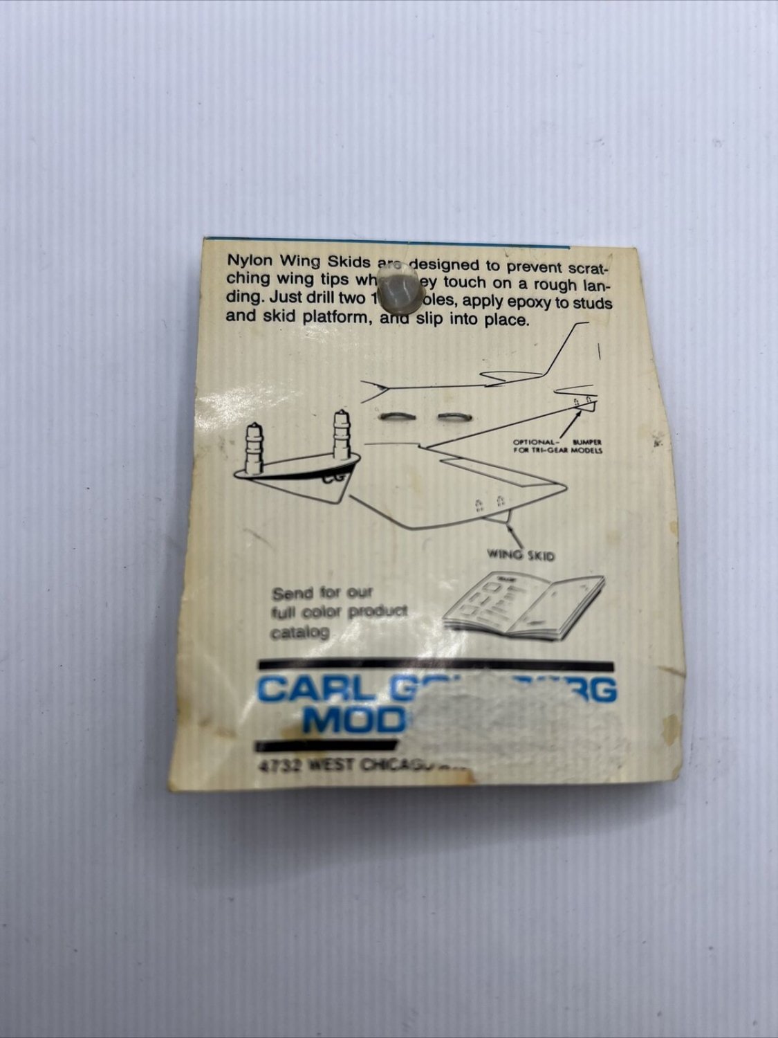 Vintage Carl Goldberg Model Airplane Part #461 wing skids.