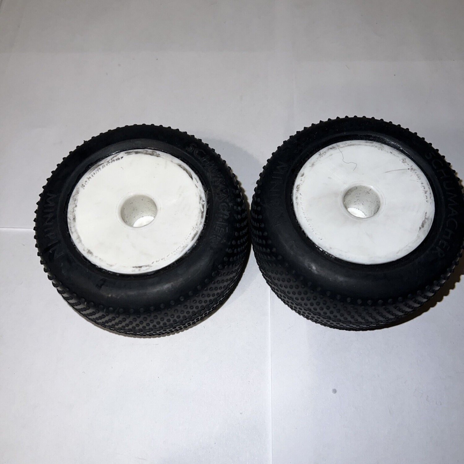 Schumacher Minipin slim tires With Matching Schumacher White Rims