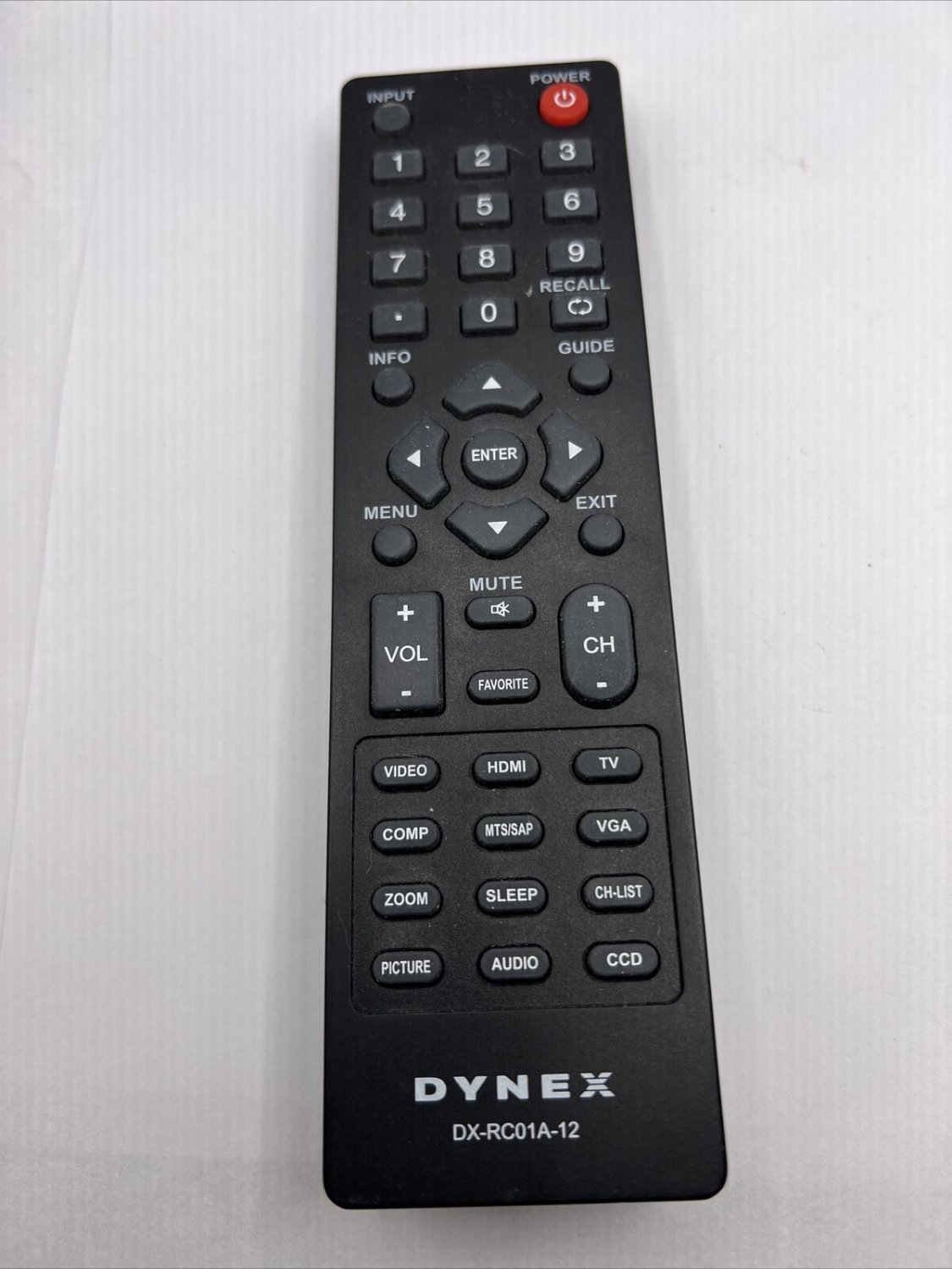 Dynex LCD LED TV Remote Control DX-RC01A-12 for DX37L200A12 DX40L261A12 ...