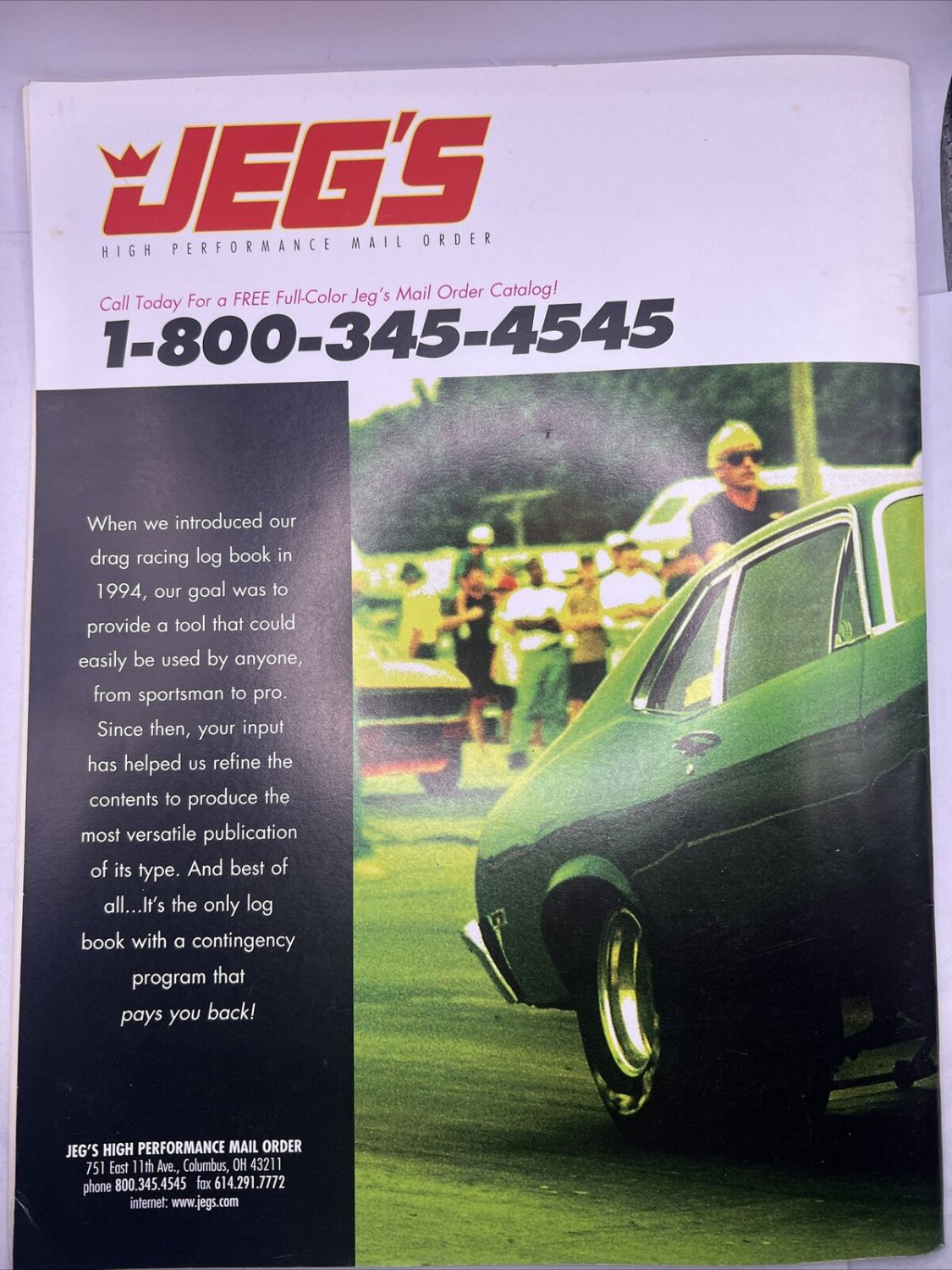 Jegs Drag Racing 1998 Log Book