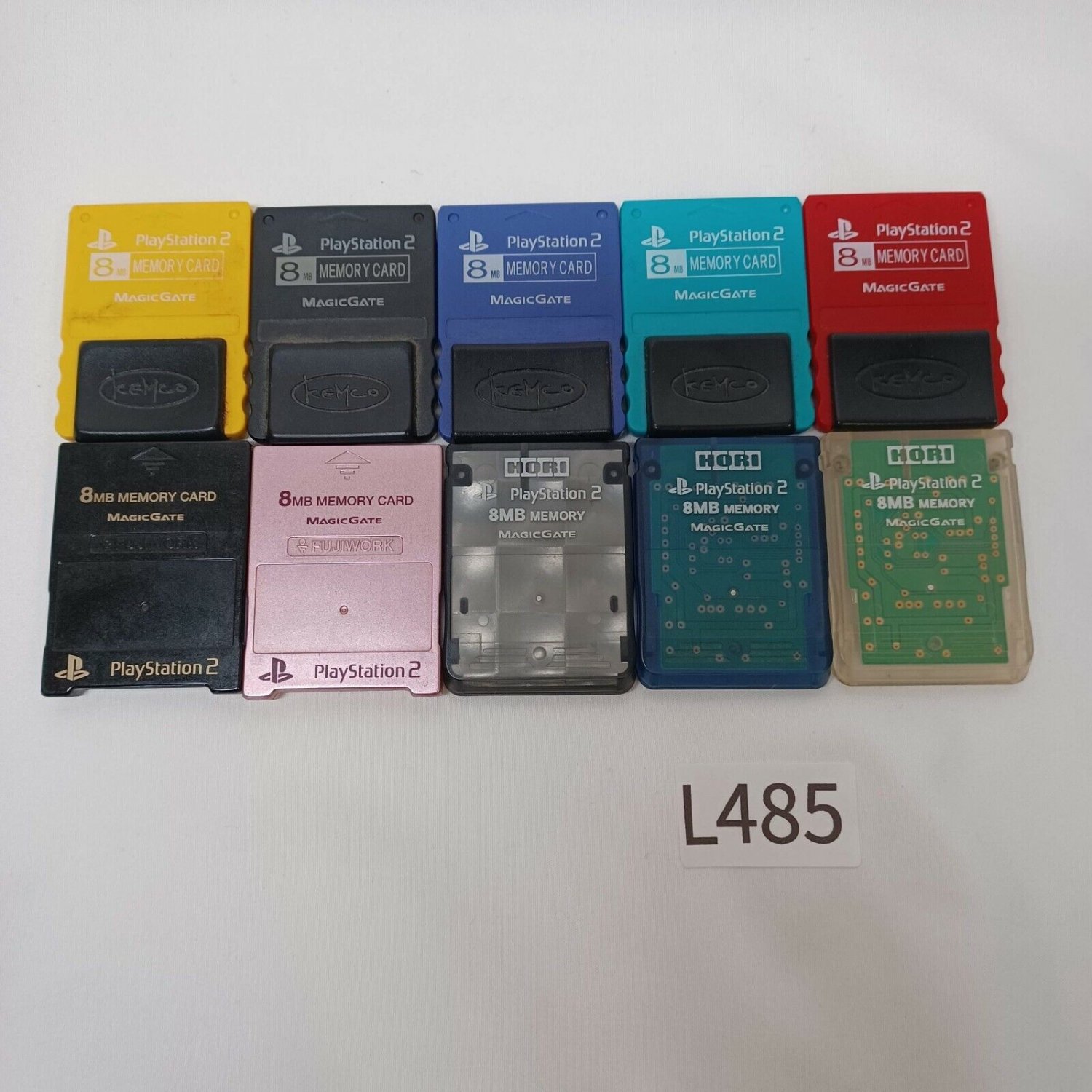 FUJIWORK HORI KEMCO PlayStation 2 PS2 Memory Card 8MB Lot of 10 Tested
