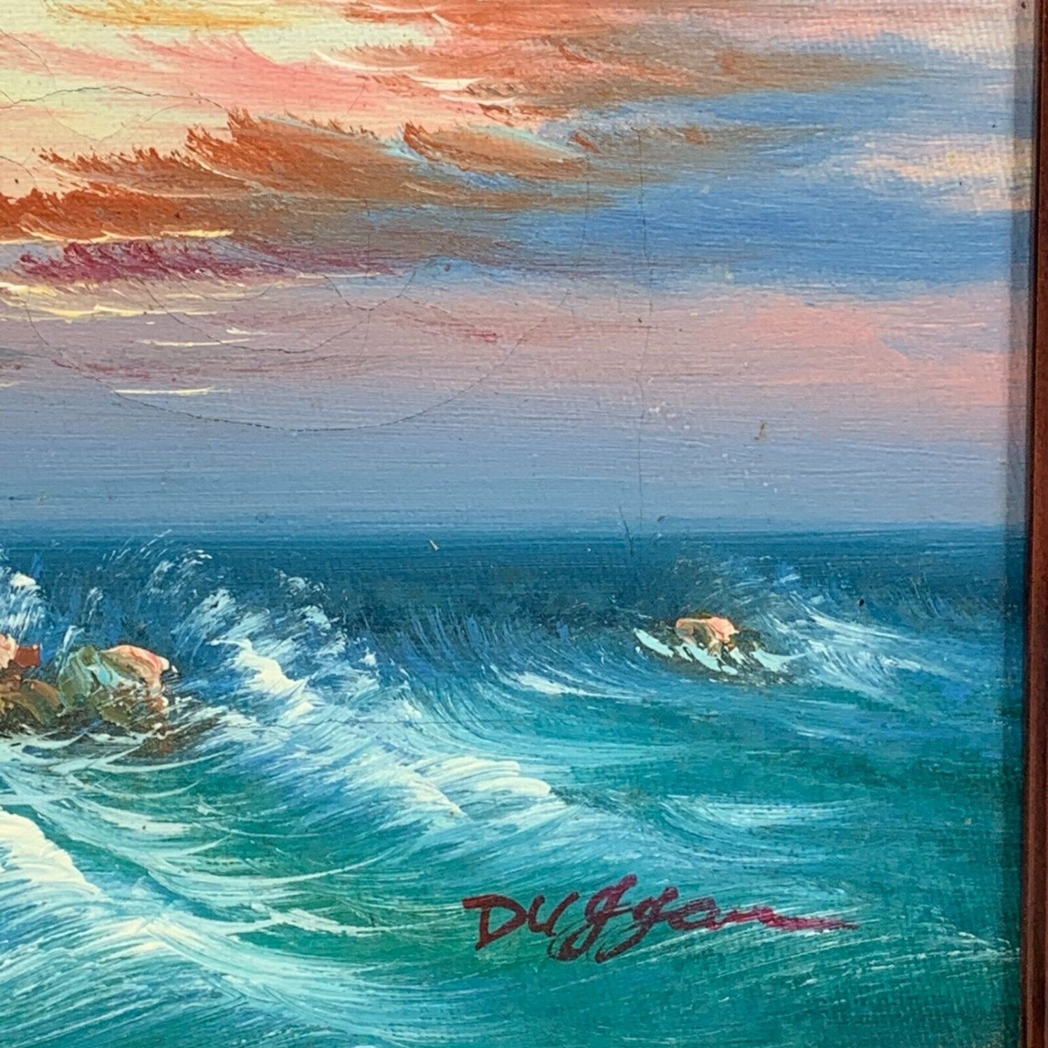 Bernard B Duggan House by the Sea Oil Painting Framed 8" x 10" Canvas Ocean