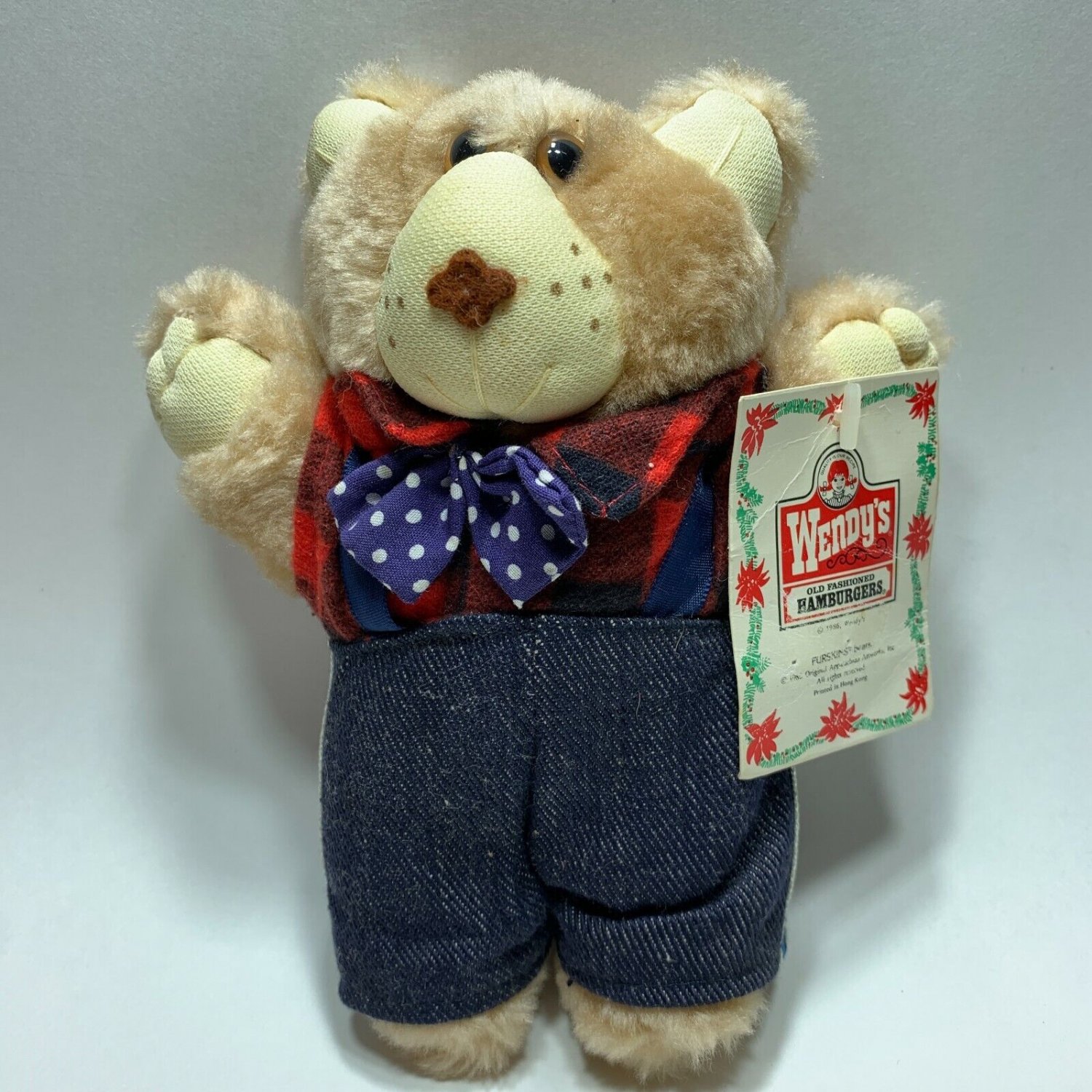 Wendys Furskins Bear Farrell Furskin Happy Holidays Christmas Plush ...