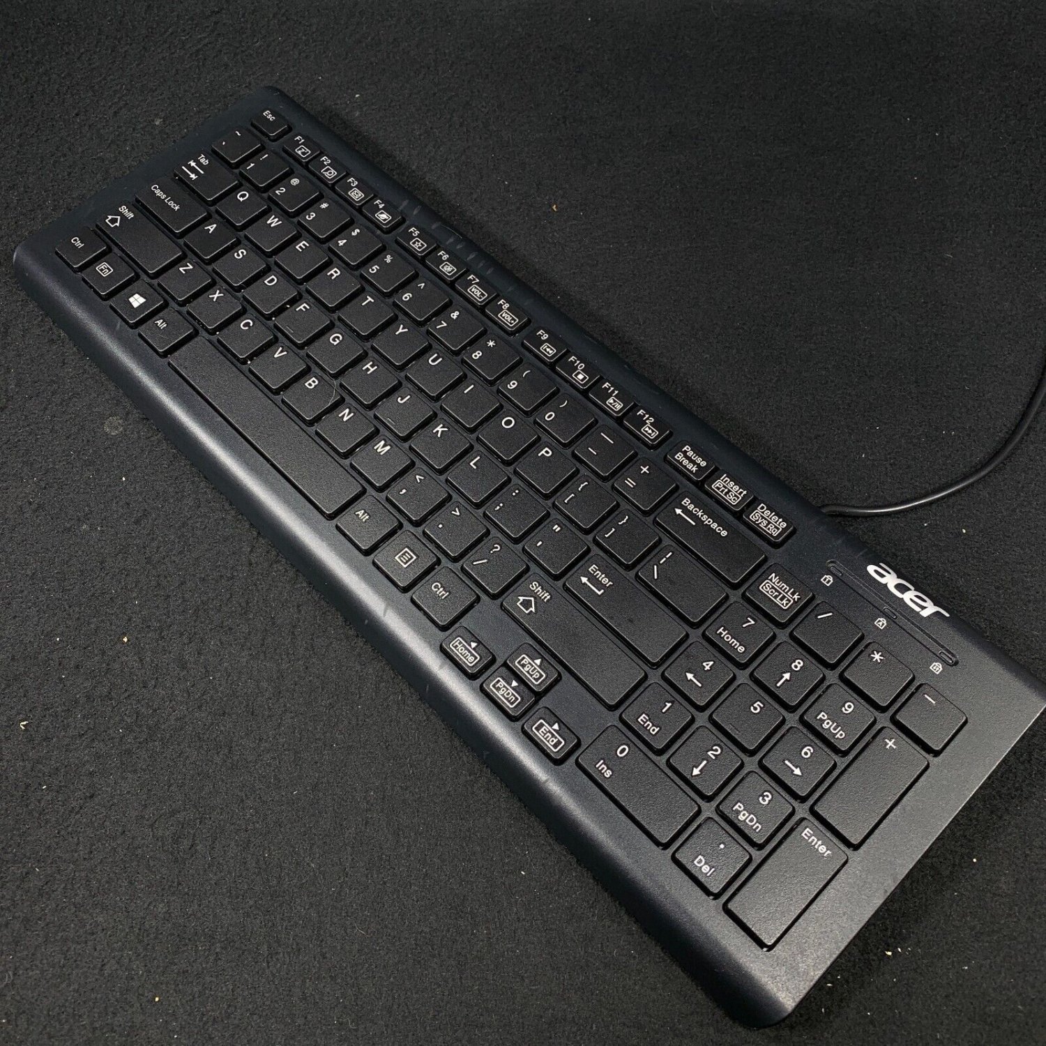 Acer Wired USB Slim Keyboard SK-9626 Black Cleaned Tested Working