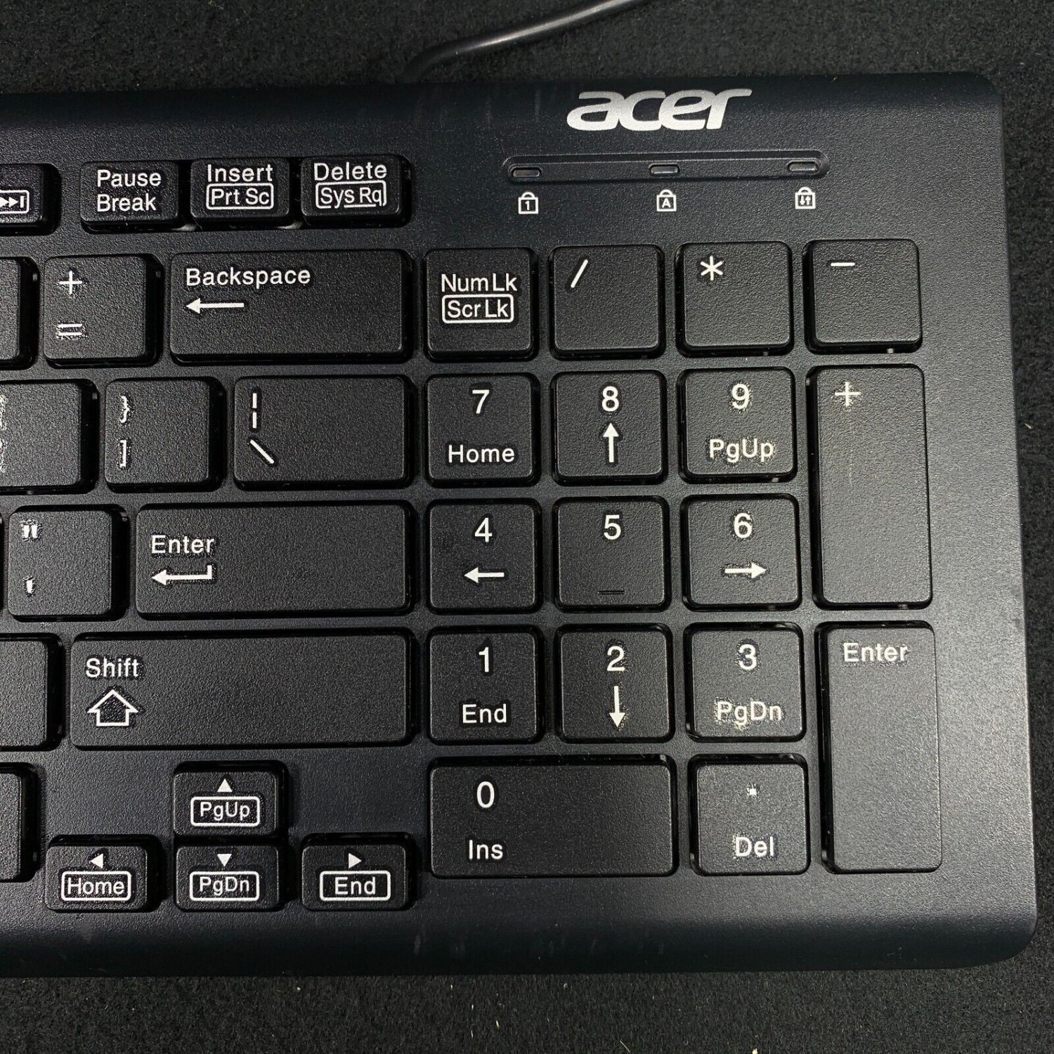 Acer Wired USB Slim Keyboard SK-9626 Black Cleaned Tested Working