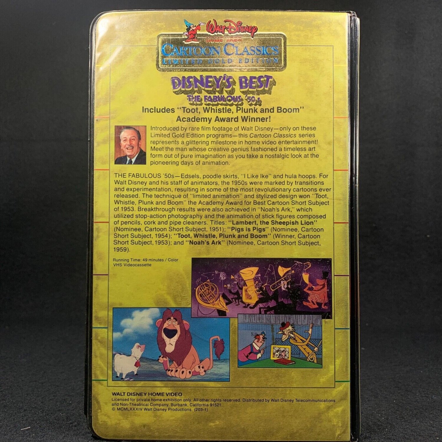 Walt Disney Cartoon Classics VHS Disneys Best Fabulous 50s Limited Gold ...
