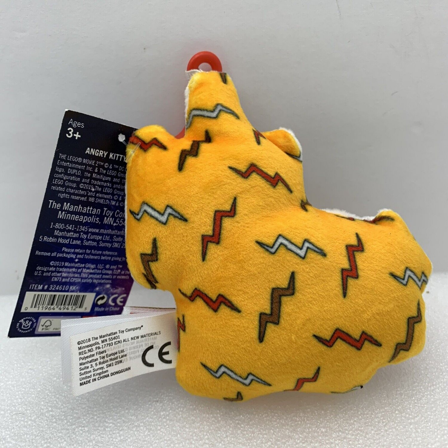 Lego Movie 2 Angry Kitty Unikitty Plush Backpack Clip Keychain