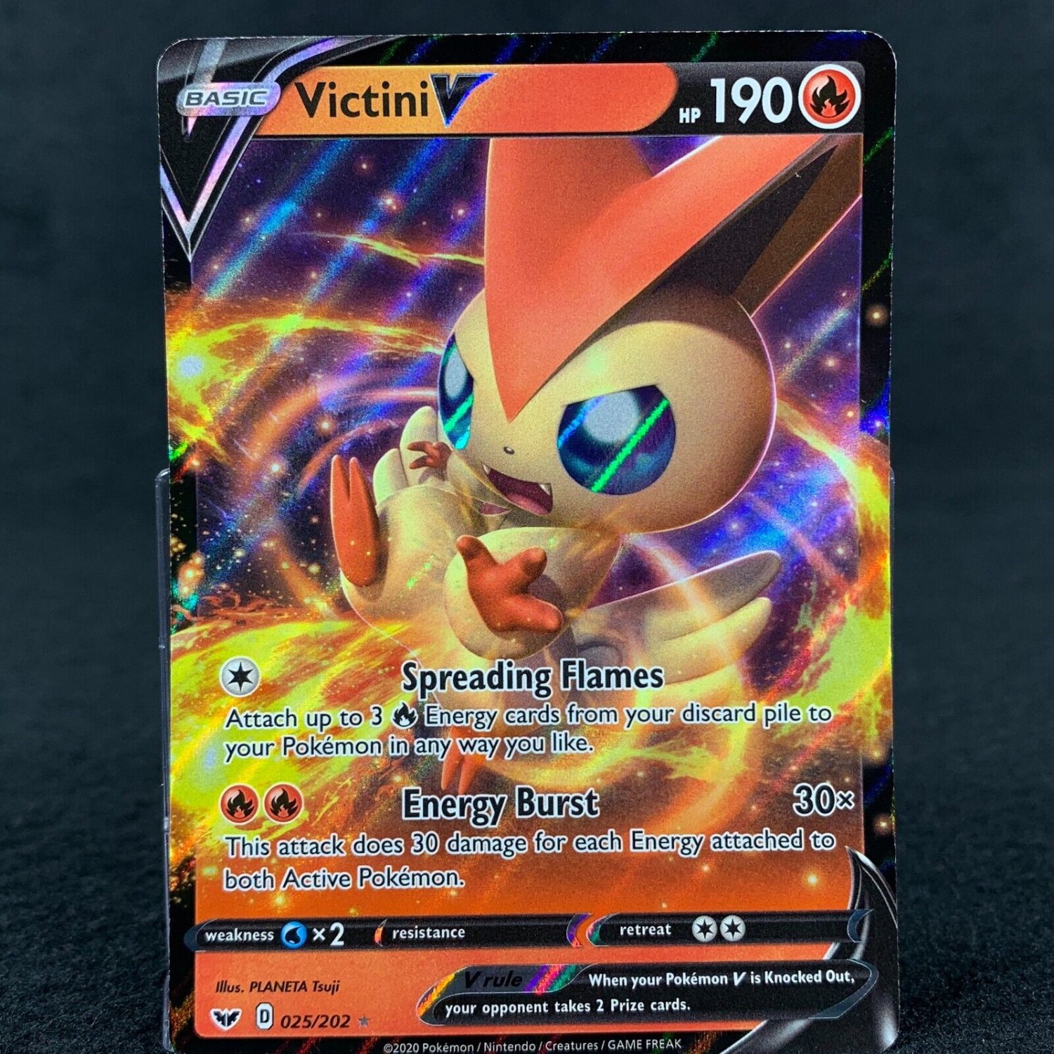 Victini V Ultra Rare 25/202 Sword and Shield Base Set Pokemon TCG