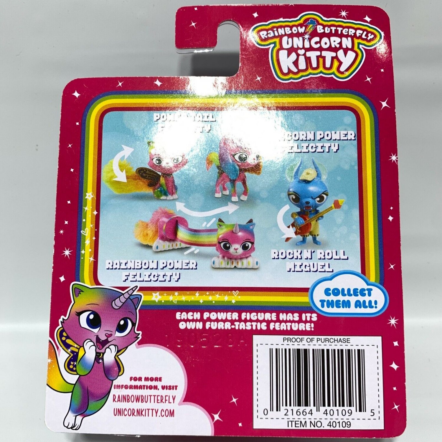 Rainbow Butterfly Unicorn Kitty Light Up Horn Felicity Figure Fairy Cat ...