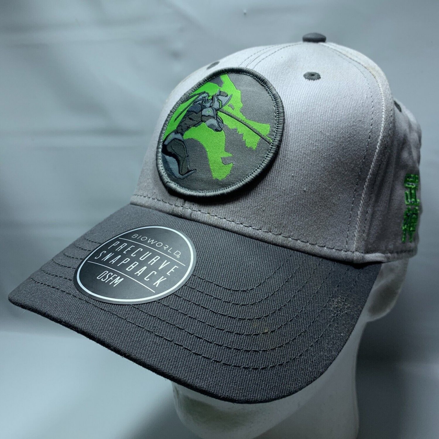 Overwatch Genji Precurve Snapback BioWorld OSFM Gray Baseball Cap Hat ...