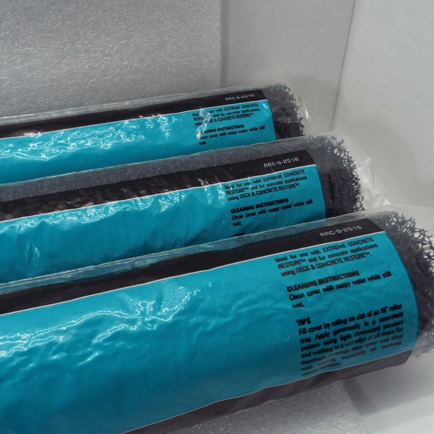 Rust-oleum Restore Roller Extreme Concrete Lot of 3 3/8" Nap 18" Roller