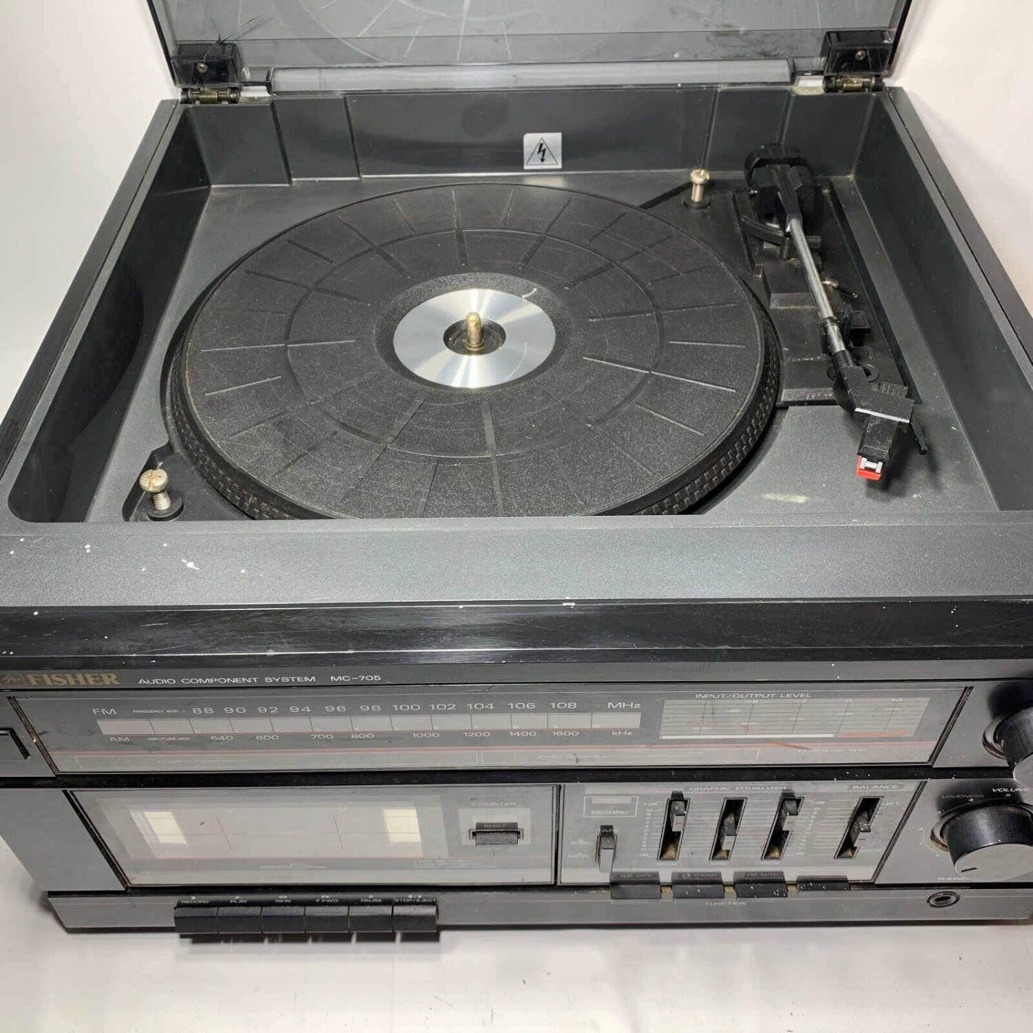 Fisher MC-705 Audio Component System Record Player AM/FM Cassette EQ