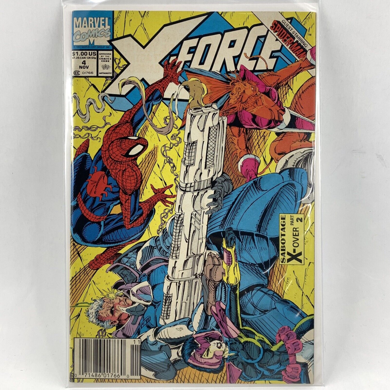 Marvel X-force Issue 4 Comic Book Spiderman Deadpool Cable Rob Liefeld ...