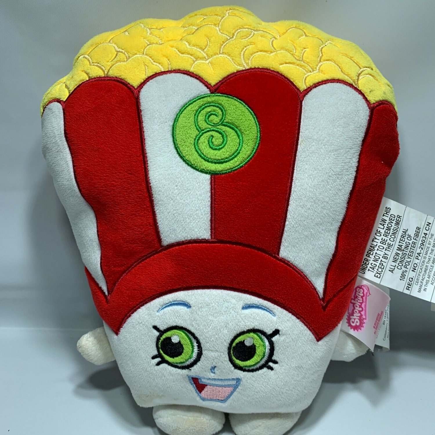 Shopkins Poppy Corn Popcorn Plush 10.5" Plushie Stuffie Food Pillow 2013