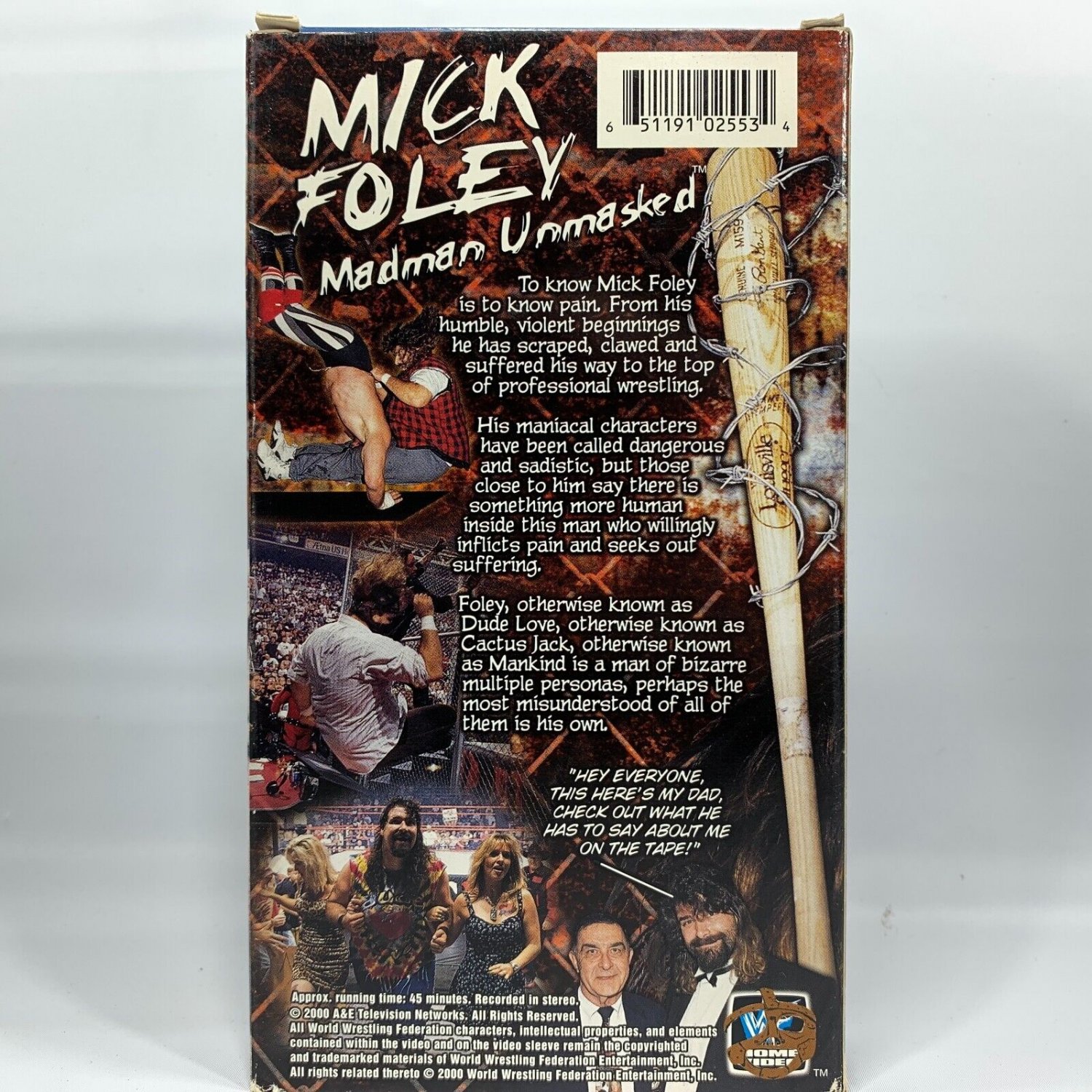 WWF Mick Foley VHS Madman Unmasked Mankind Dude Love Cactus Jack WWE ...