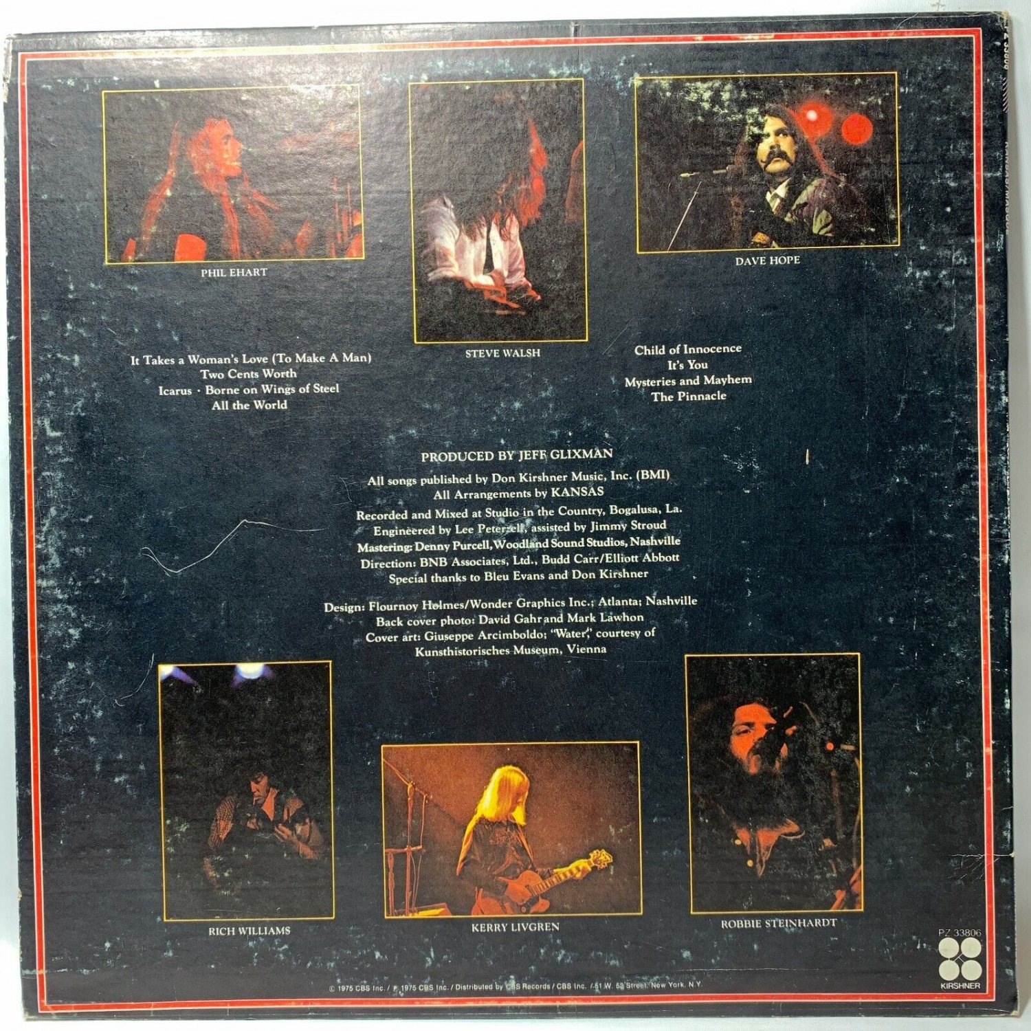 Kansas Masque Vinyl LP 1975 with Lyrics Sleeve CBS Album