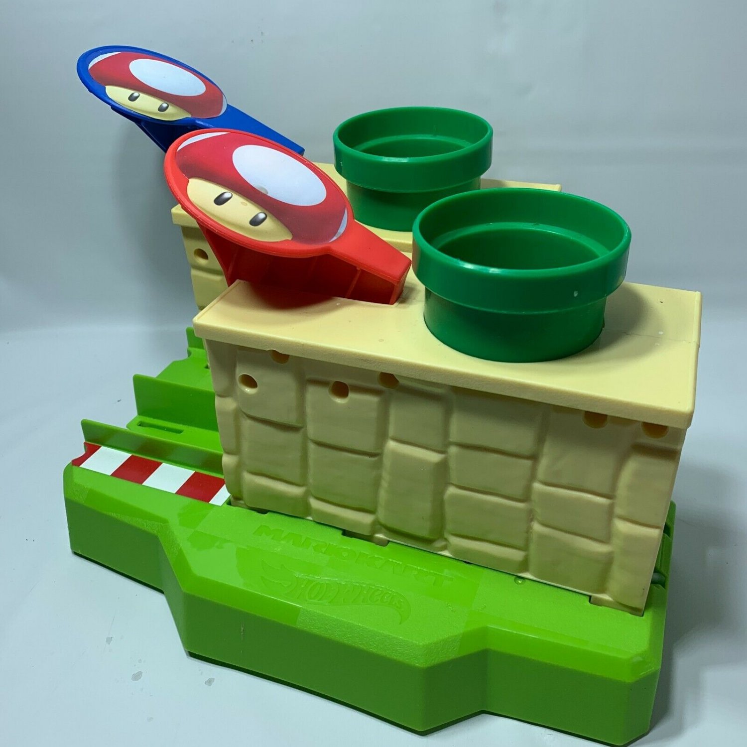 Hot Wheels Super Mario Track Set Replacement Dual Launcher Mushroom Cup ...
