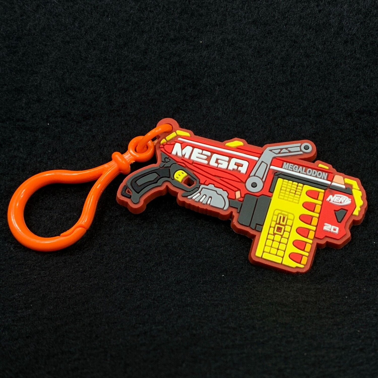 Nerf Mega Megalodon 20 N-Strike Vinyl Backpack Hanger Clip Gun Charm