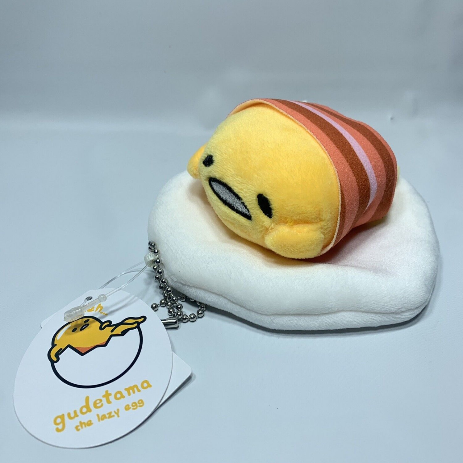 Gudetama Lazy Egg Bacon Blanket Gund Plush Keychain Backpack Hanger Sanrio
