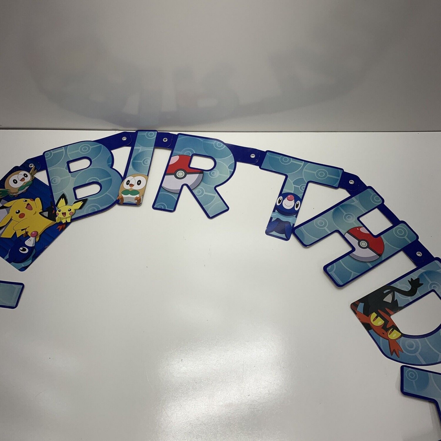 Pokemon Happy Birthday Banner Pikachu Rowlet Litten Popplio Pichu Sun ...