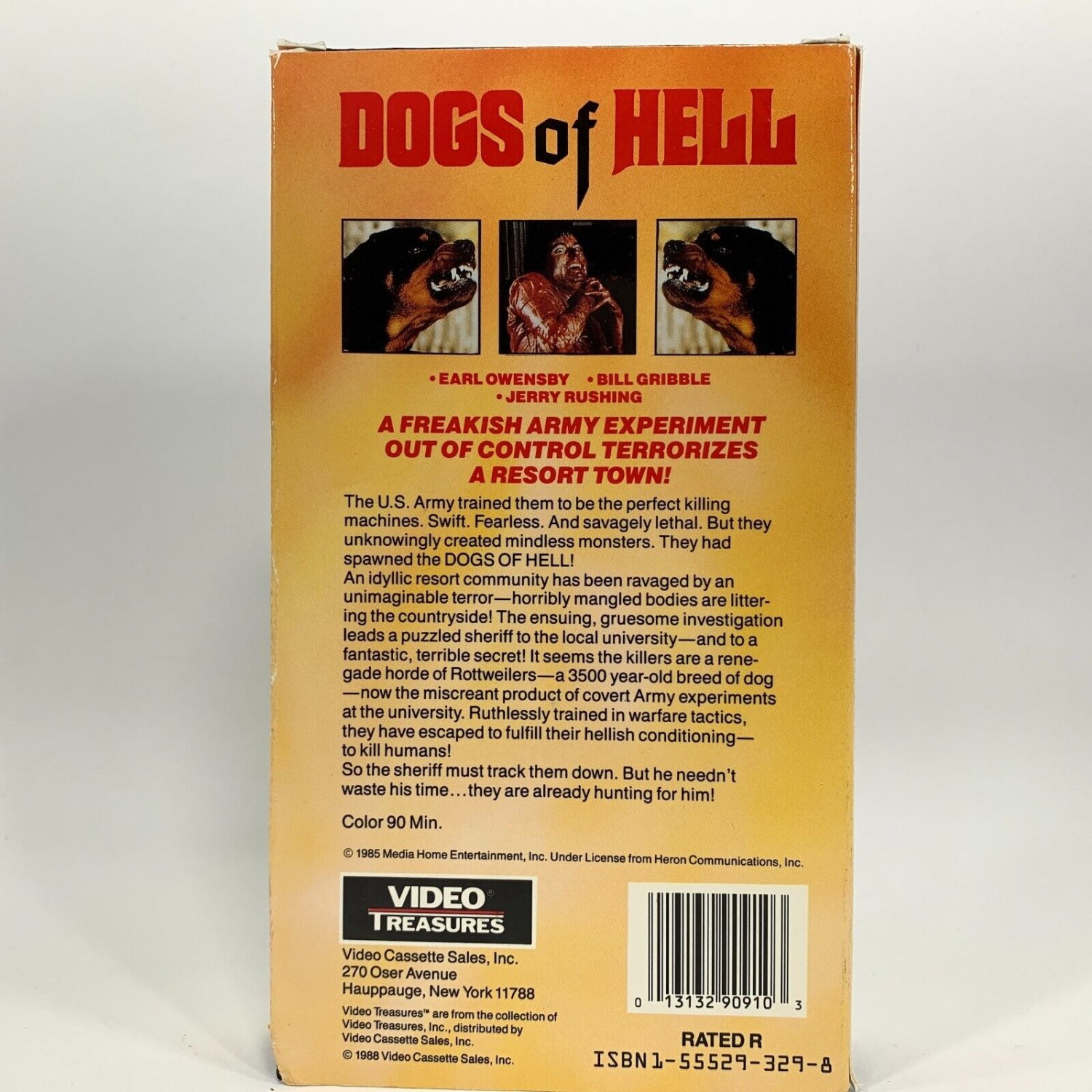 Dogs of Hell VHS Horror Video Treasures 1985 Dog Classic Rottweilers OOP