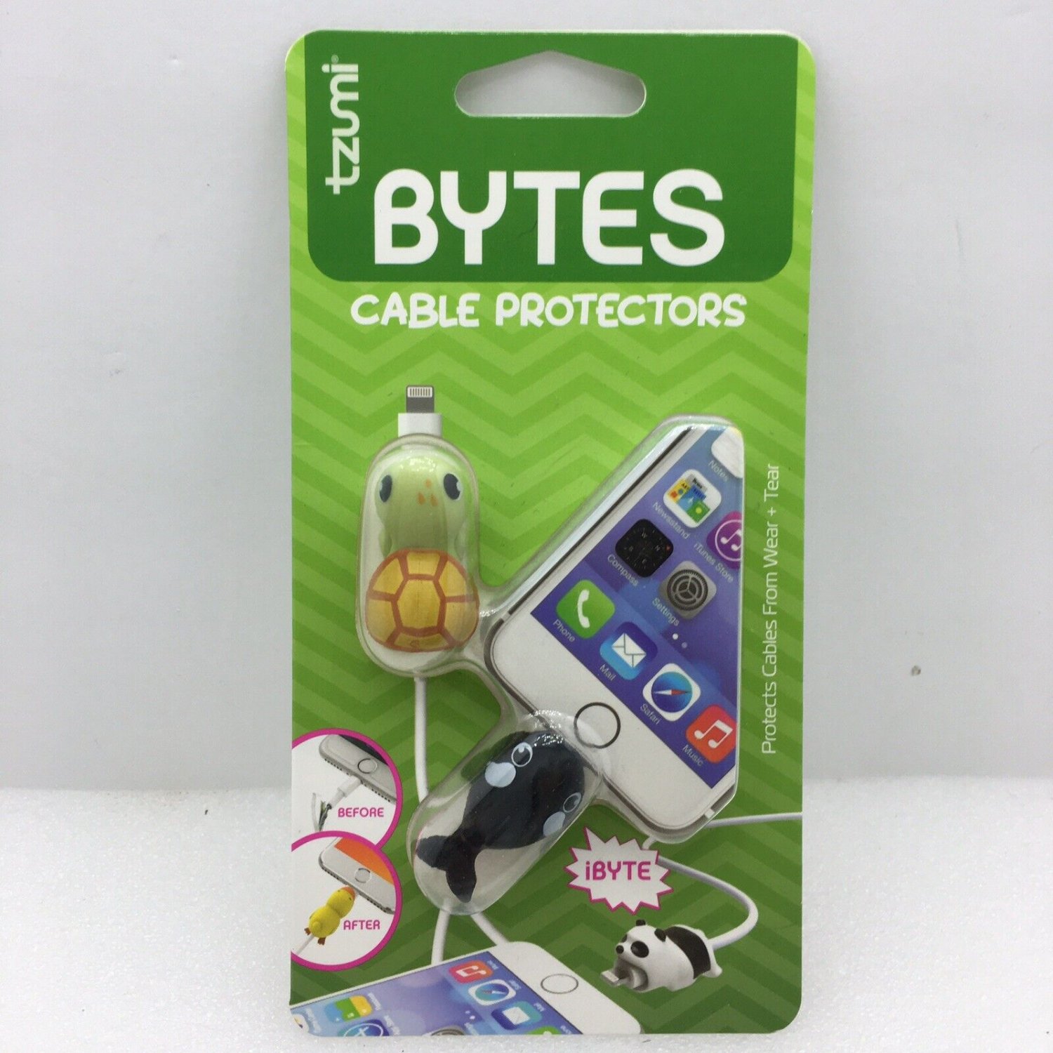 Tzumi Cord Bytes Cable Protectors iByte Sea Turtle Orca Whale Cute