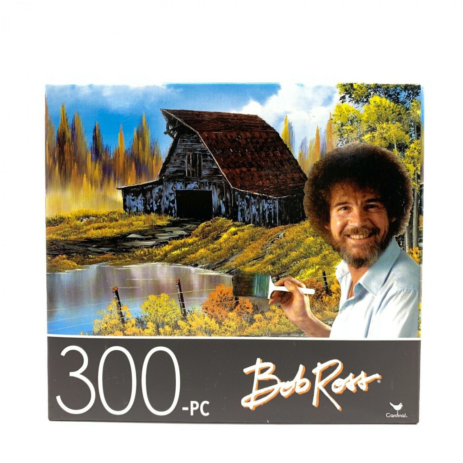 Bob Ross Rustic Barn Painting 300 Piece Puzzle 14 x 11 Happy Little Trees